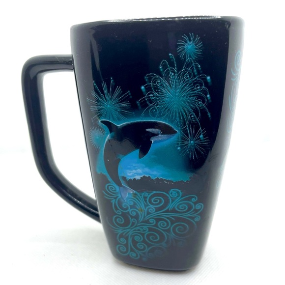 Sea World | Dining | Seaworld Parks Orca Whale Black Coffee Mug Cup ...